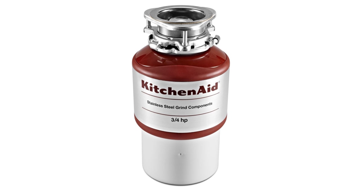 KitchenAid KCDI075B 3/4 Horsepower Continuous Feed Food Waste Disposer ...