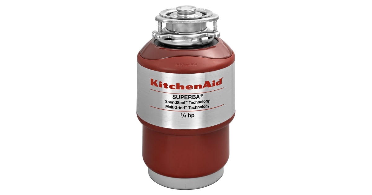 KitchenAid KCDS075T 3/4 Horsepower Continuous Feed Food Waste Disposer ...