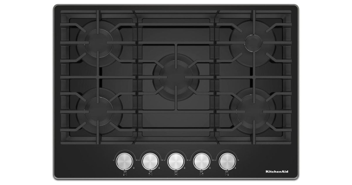 KitchenAid KCGG530PBL 30 Inch Wide 5 Burner Gas Cooktop with Dishwasher ...