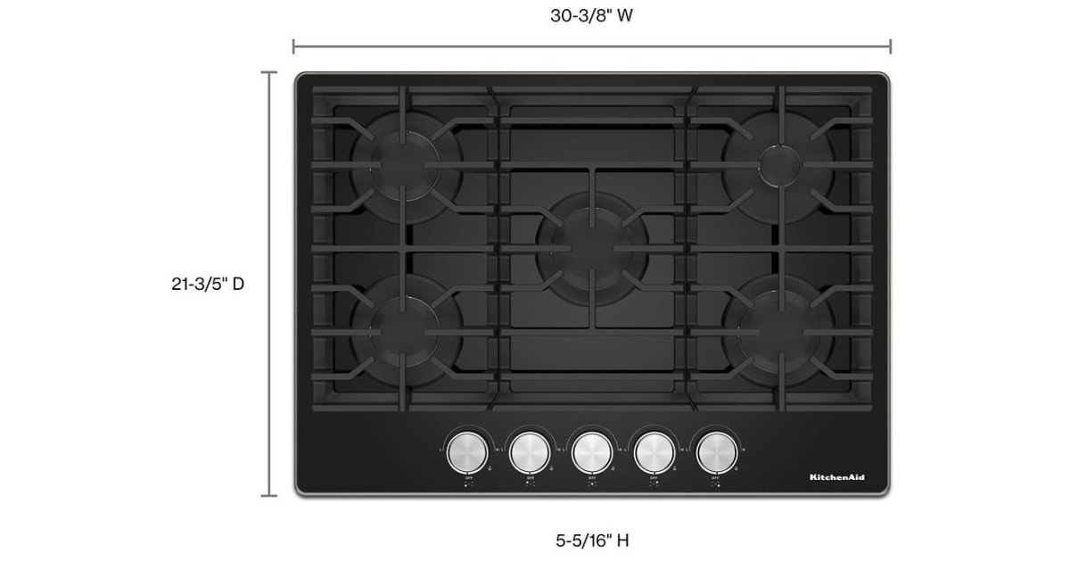 KitchenAid KCGG536PBL 36 Inch Wide 5 Burner Gas Cooktop with Dishwasher ...