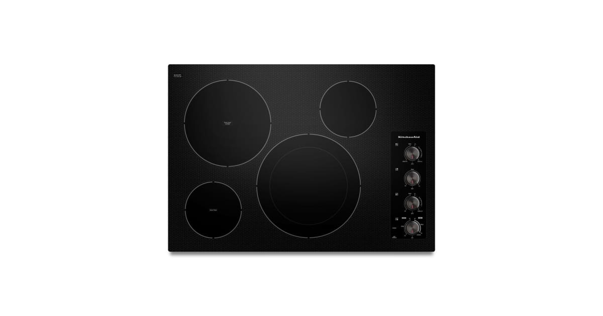 KitchenAid KECC604BBL 30 Inch Wide Electric Cooktop with Double-Ring ...