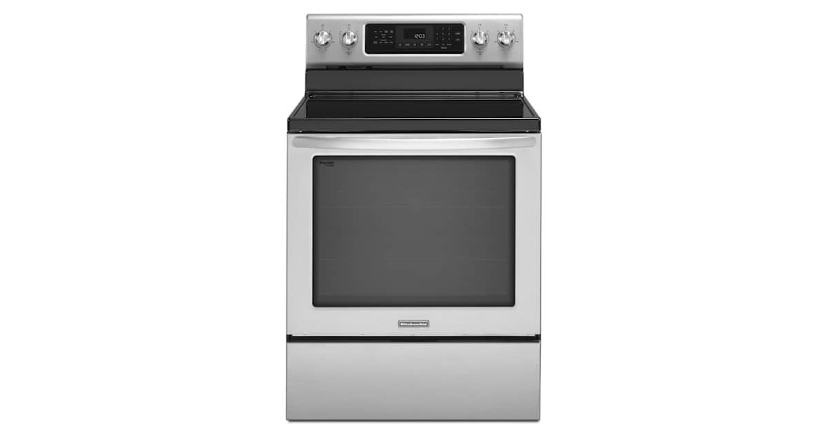 KitchenAid KERS202BSS 30 Inch Wide 6.2 Cu. Ft. Electric Range with Fan ...