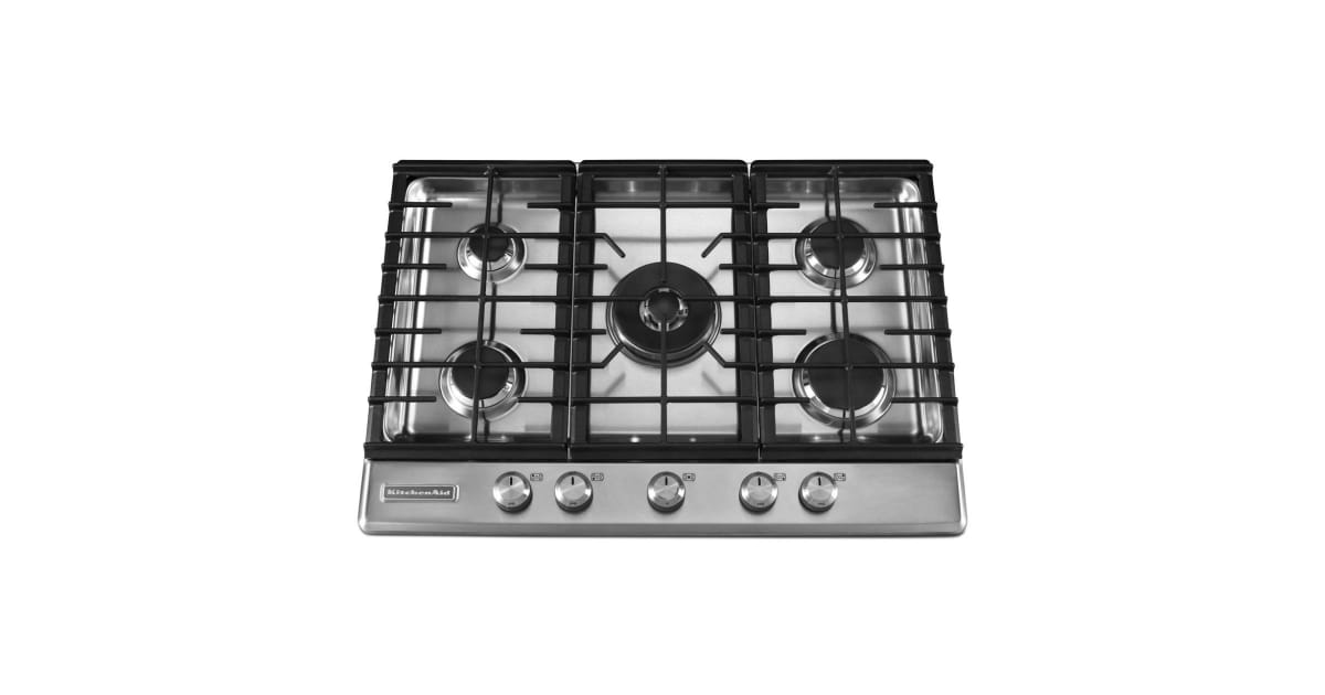 KitchenAid KFGS306VSS 30 Inch Gas Cooktop with Knob Controls and Sealed ...