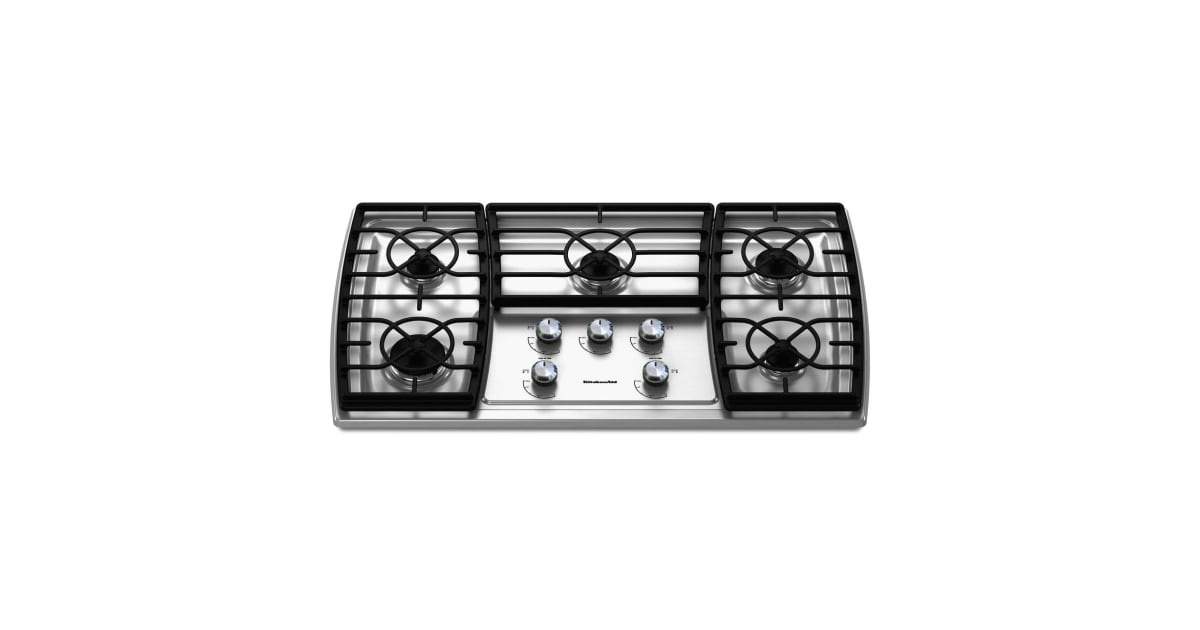 KitchenAid KGCK366VSS 38 Inch Gas Cooktop with Electronic Controls and ...