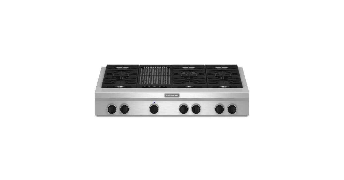 KitchenAid KGCU482VSS 48 Inch Wide Commercial Style Gas Rangetop with ...