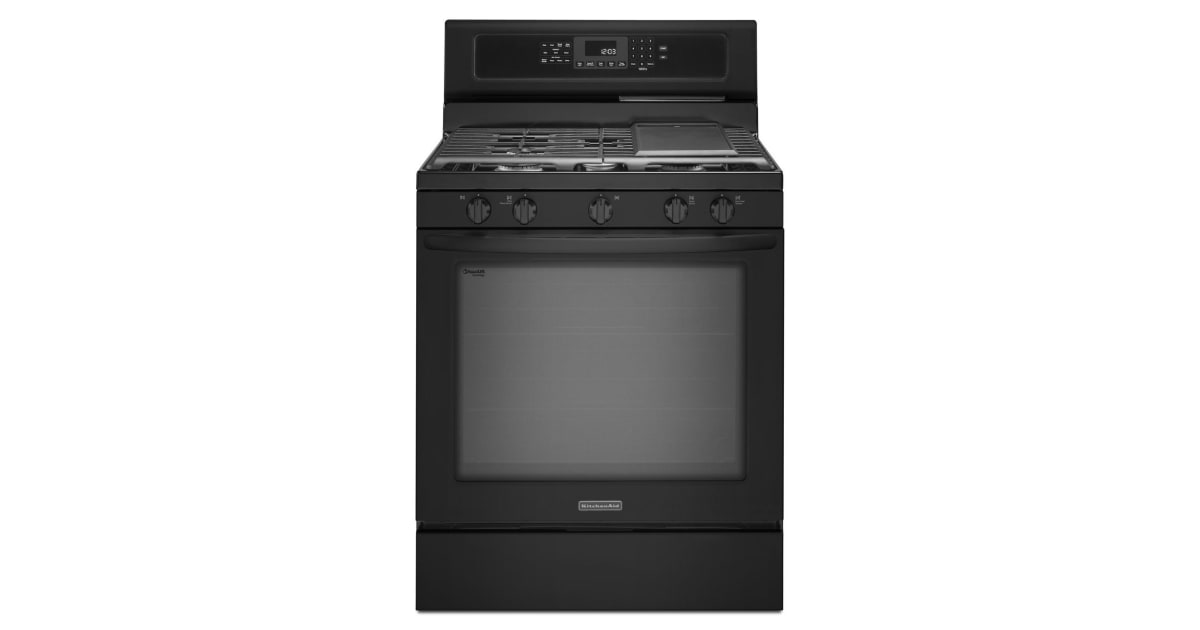 KitchenAid KGRS303BBL 30 Inch Wide 5.8 Cu. Ft. Gas Freestanding Range ...