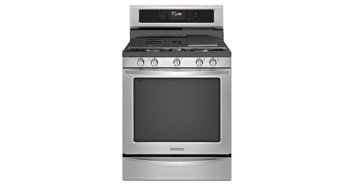 KitchenAid KGRS306BSS 30 Inch Wide 5.8 Cu. Ft. Gas Freestanding Range ...