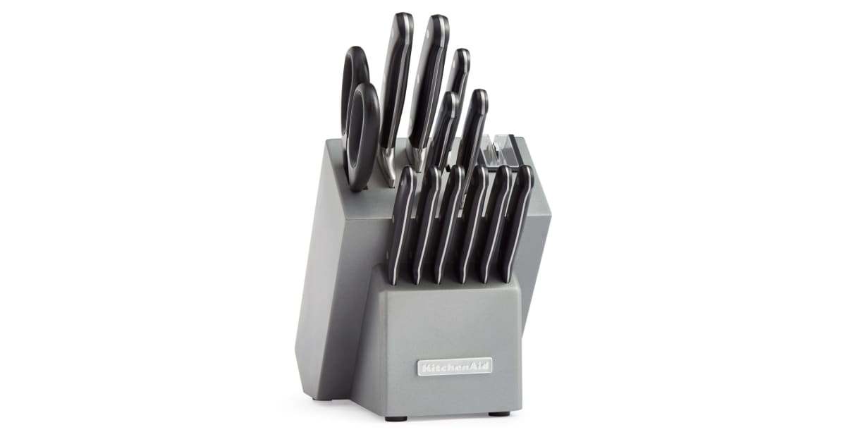 KitchenAid KKFTR14SL 14 Piece Triple Rivet Stainless Steel Cutlery Set ...