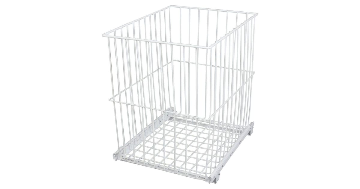 Knape and Vogt KVH12-18W 18-7/8 Inch Tall Pull Out Wire Hamper with ...