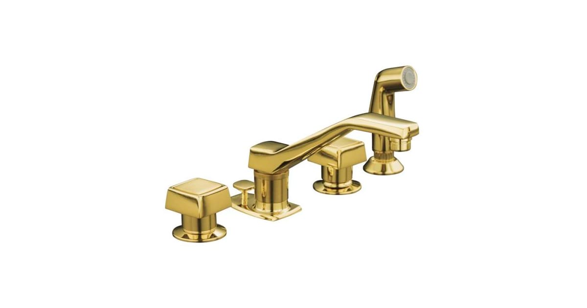 Kohler K-6956-2-PB Double Handle Widespread Lavatory Faucet with Square ...
