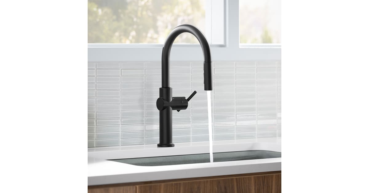 Kohler K-22972-BL Crue 1.5 GPM Single Hole Pull Down Kitchen Faucet ...