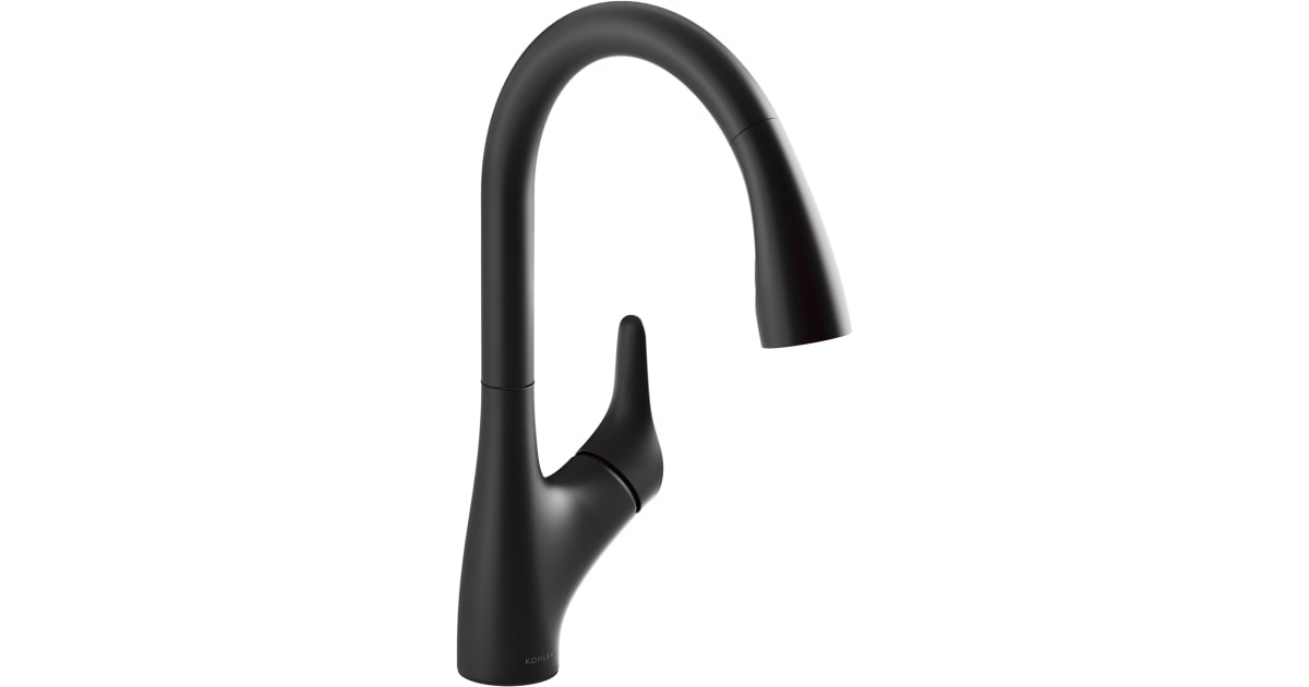 Kohler K-30469-BL Rival 1.5 GPM Single Hole Pull Down Kitchen Faucet ...
