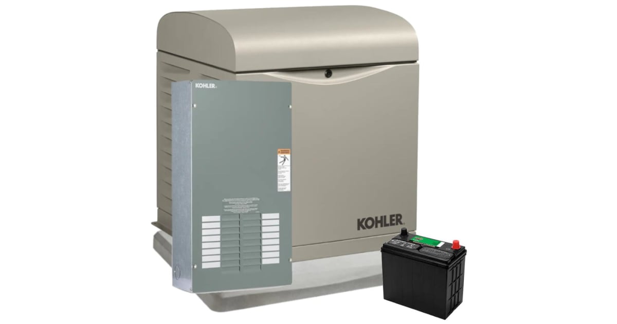 Kohler EGD-10RESVL-100LC12-KIT-A 10 kW (120 / 240V) Single-Phase Air ...