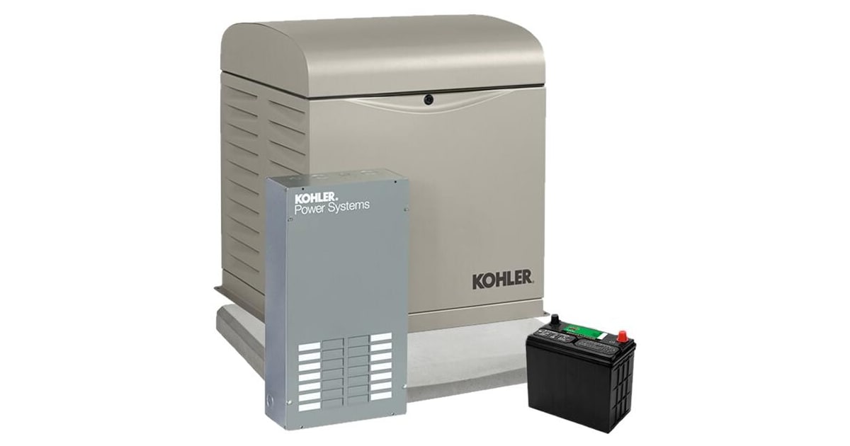 Kohler EGD-12RESVLKIT 12 kW (120 / 240V) Single-Phase Air Cooled Multi ...