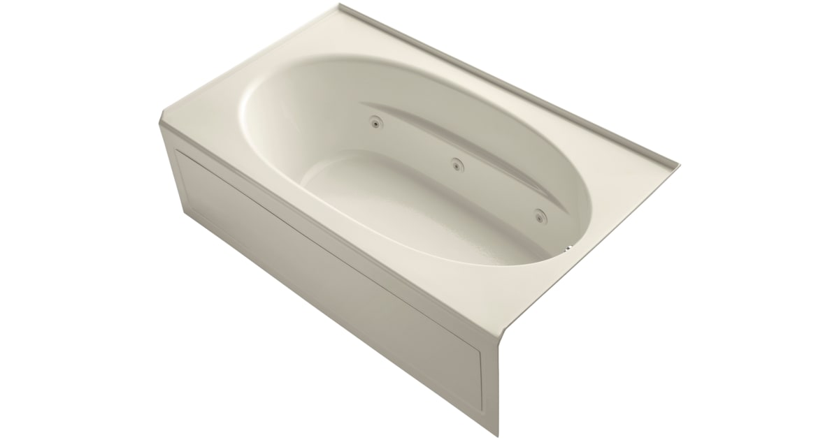 Kohler K-1114-HR-47 Windward Collection 72" Three Wall Alcove Jetted ...