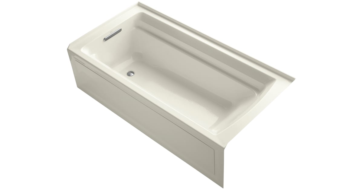 Kohler K-1125-LA-96 Archer 72" Alcove Soaking Tub with Left Drain and ...