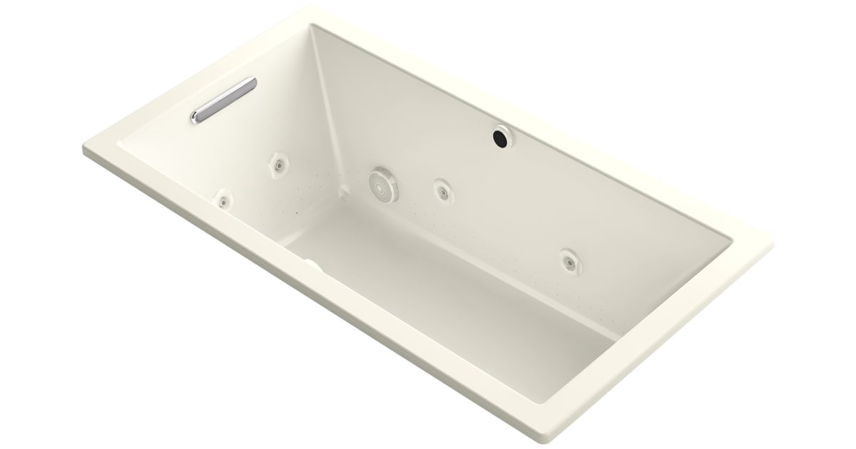 Kohler K-1168-XHGH-96 Underscore Rectangle 60" Drop In Acrylic Air ...