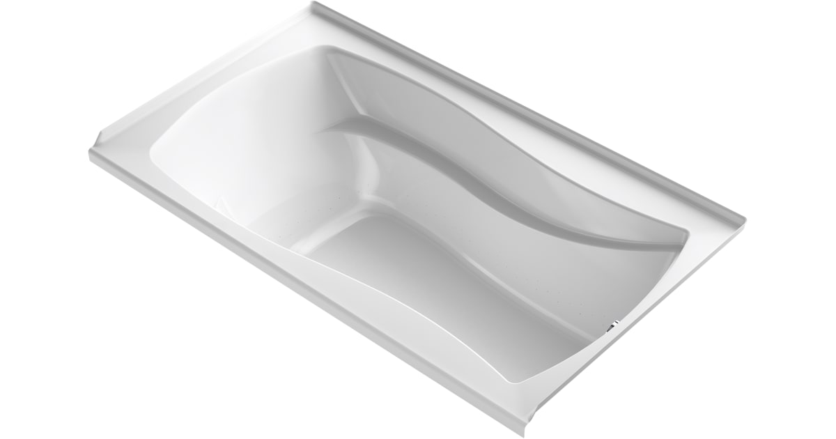 Kohler K-1224-GHRW-0 Mariposa 66" Alcove Acrylic Air Tub with Right ...