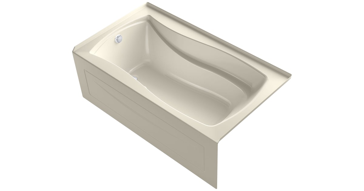 Kohler K-1224-GLAW-47 Mariposa 66" Three Wall Alcove BubbleMassage Air ...