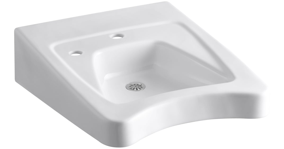 Kohler K-12638-L-0 Morningside 20" Wall Mounted Bathroom Sink with 2 ...
