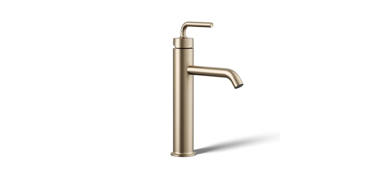 Kohler K-14404-4A-BV Purist 1.2 GPM Single Hole Bathroom Faucet with ... Kohler K-14404-4A-BV Purist 1.2 GPM Single Hole Bathroom Faucet with ...