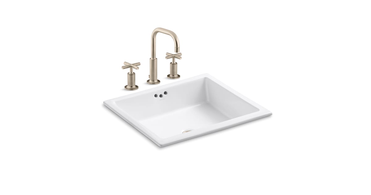 Kohler K-14406-3/K-2330-BV Kathryn 17" Undermount Bathroom Sink with Overflow and Purist ...
