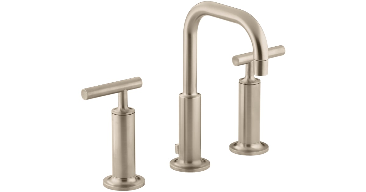 Kohler K-14407-4-BV Purist Widespread Bathroom Faucet with Ultra-Glide ...
