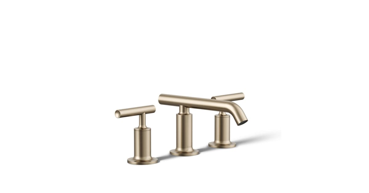 Kohler K-14410-4-BV Purist 1.2 GPM Widespread Bathroom Faucet with Pop ...
