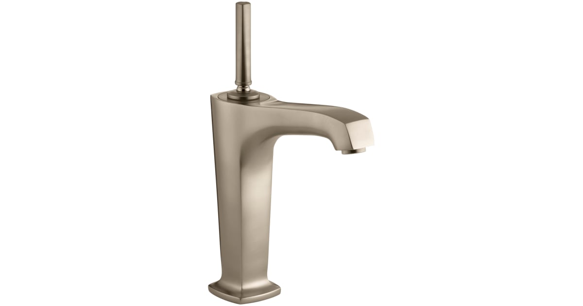 Kohler K-16231-4-BV Margaux Single Hole Bathroom Faucet - Free Touch ...