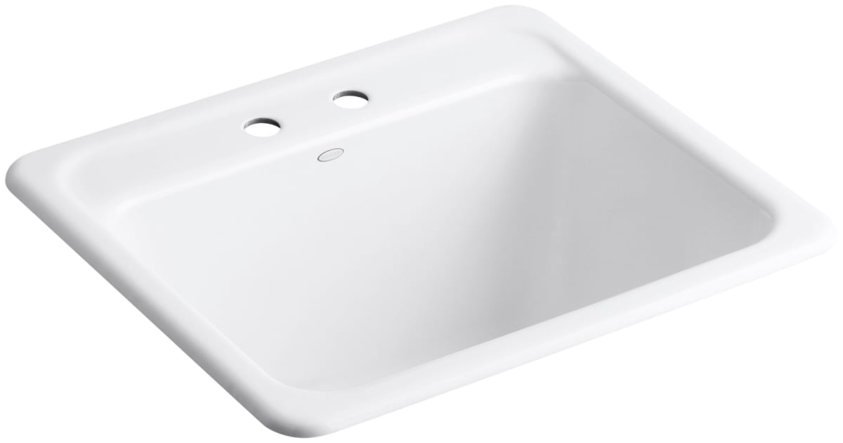 Kohler K-19017-2-0 Glen Falls 25" Single Basin Undermount or Drop In ...