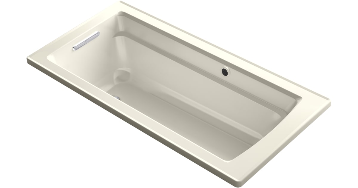 Kohler K-1948-W1-96 Archer 66" Drop In Acrylic Soaking Tub with ...
