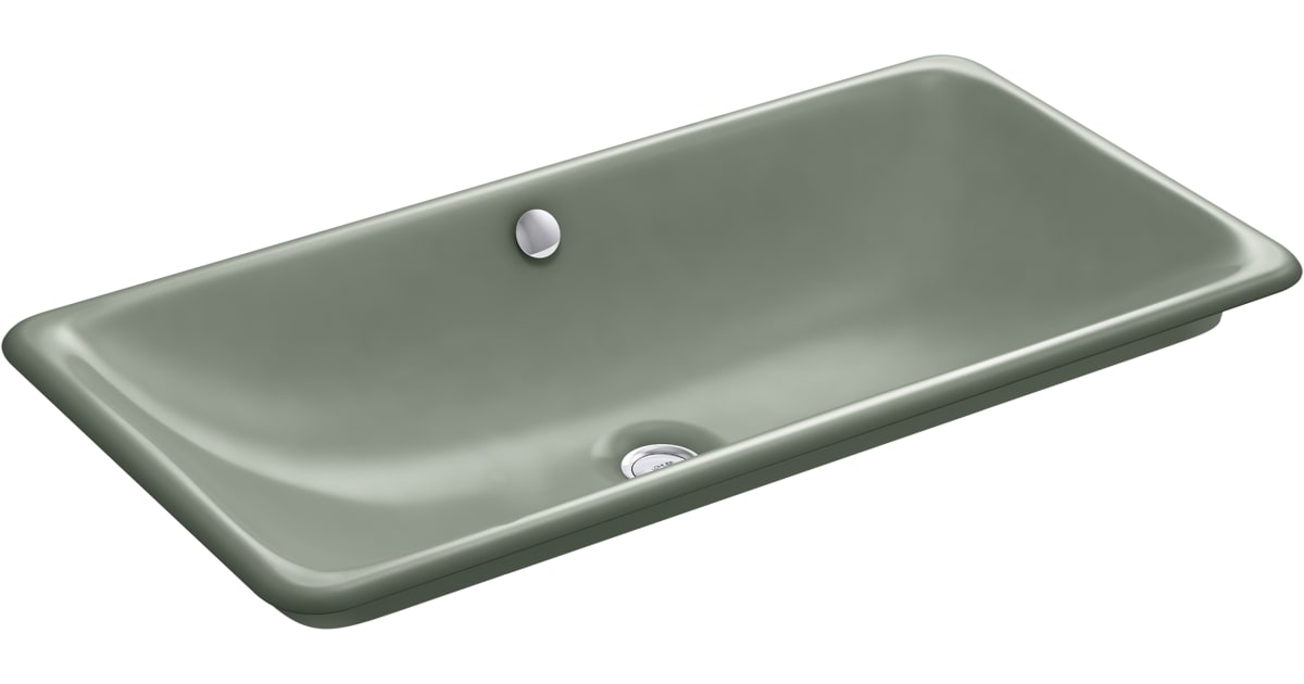 Kohler K-20212-PAG-42 Iron Plains 30" Rectangular Cast Iron Drop In ...