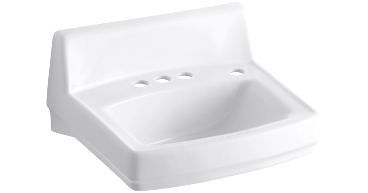 Kohler K-2032-NR-0 Greenwich 15" Wall Mounted Bathroom Sink with 4 ...