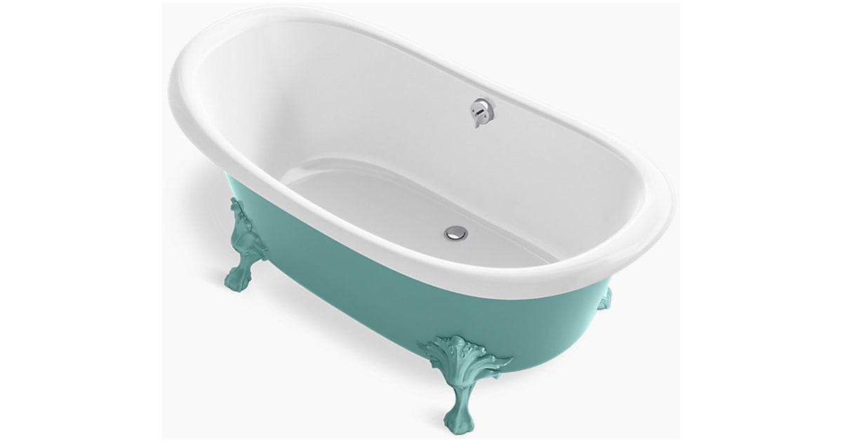 Kohler K-21000-PSG-0 Artifacts 67" Free Standing Cast Iron Soaking Tub ...