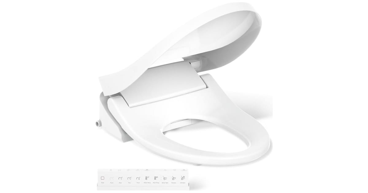 Kohler K-28119-0 PureWash E815 Elongated Bidet Seat with Tactile Remote ...