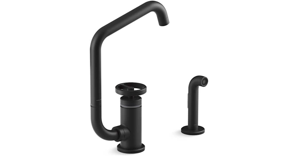 Kohler K-28667-9-BL Billet 1.5 GPM Single Hole Kitchen Faucet ...