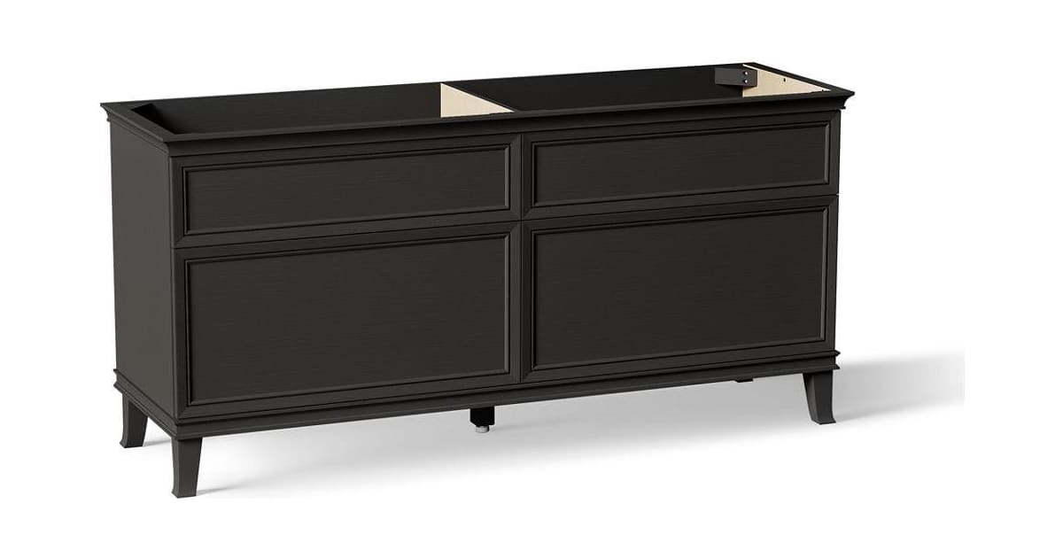Kohler K-29482-BWK Artifacts 72" Double Free Standing Vanity Cabinet ...