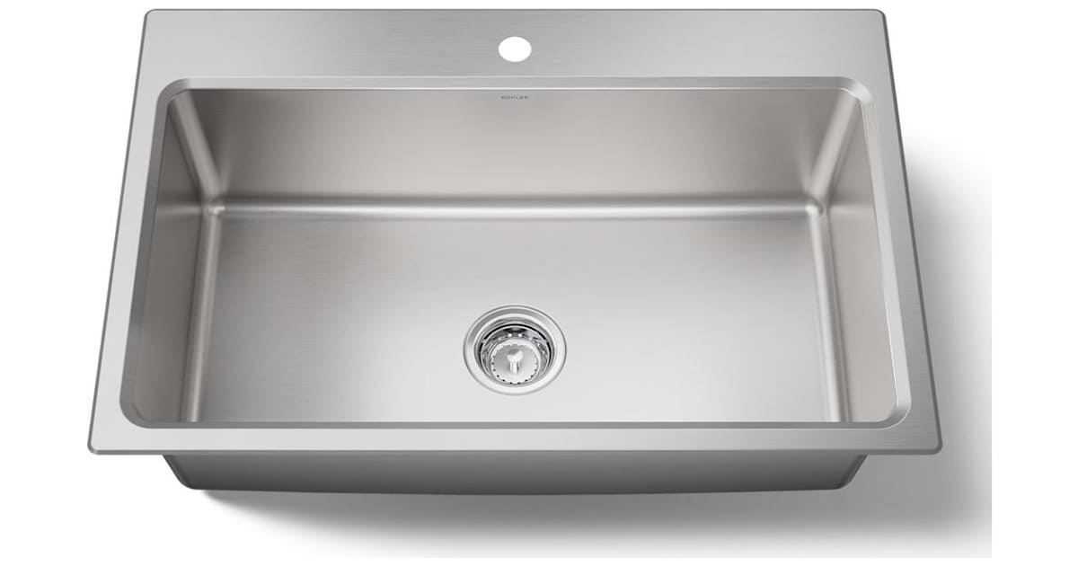 Kohler K-31466-1-NA Prologue 33" x 22" Undermount or Drop In Stainless ...