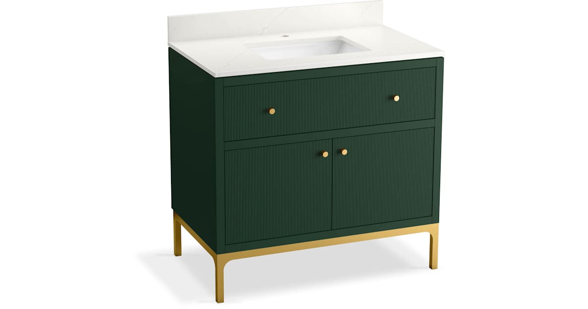 Kohler K-32760-EMG Calpa 36" Free Standing Single Basin Vanity Set with ...