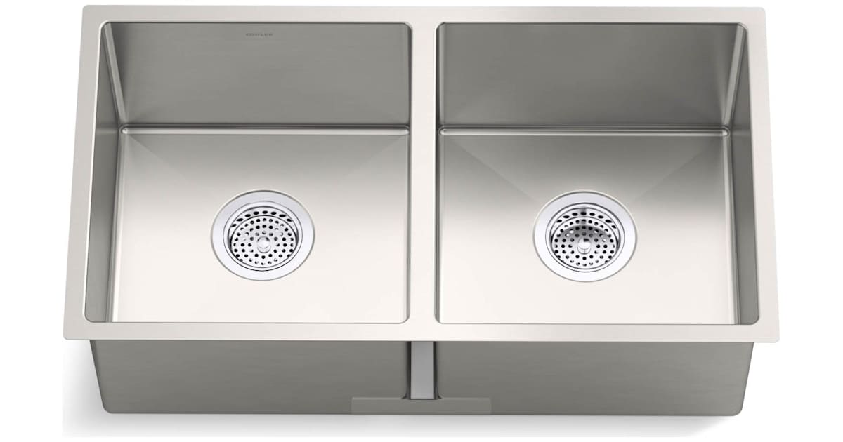 Kohler K-33154-NA Strive 29-1/2" Undermount Double Basin Stainless ...