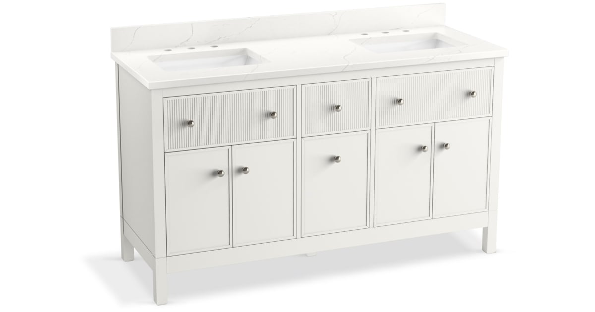 Kohler K-35022-0 Malin by Studio McGee 61" Free Standing Vanity Set ...