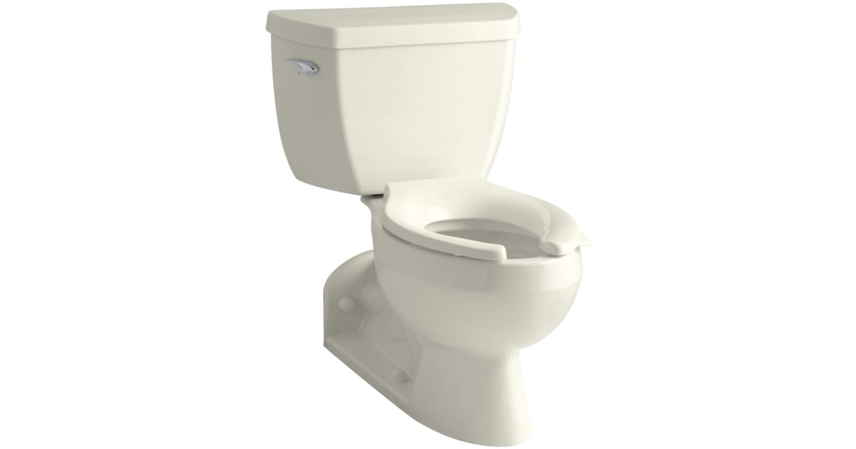 Kohler K-3652-96 Pressure Lite Toilet with Elongated Bowl and Left-Hand ...