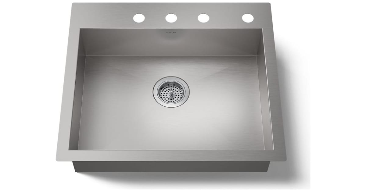 Kohler K-3894-NA Vault 24" Undermount Single Basin Stainless Steel ...
