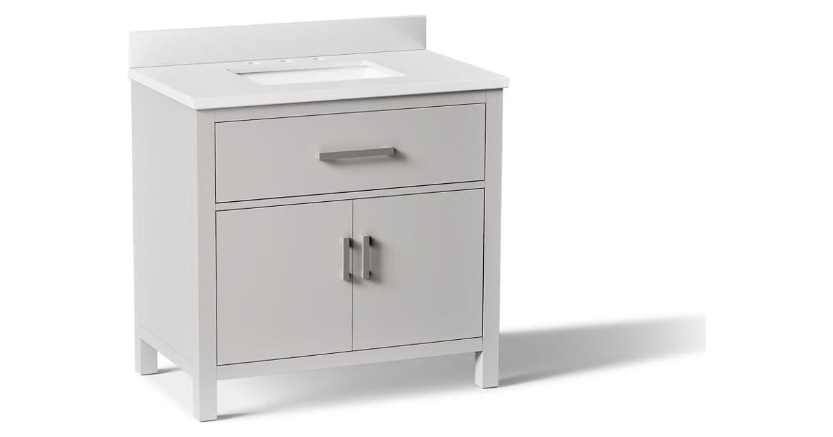 Kohler K-40639-BD1-AGA Kresla 36" Free Standing Single Basin Vanity Set ...