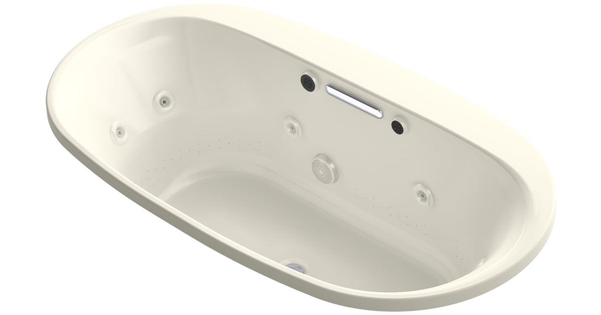 Kohler K-5716-XHGH-96 Underscore Oval 66" Drop In Acrylic Air ...