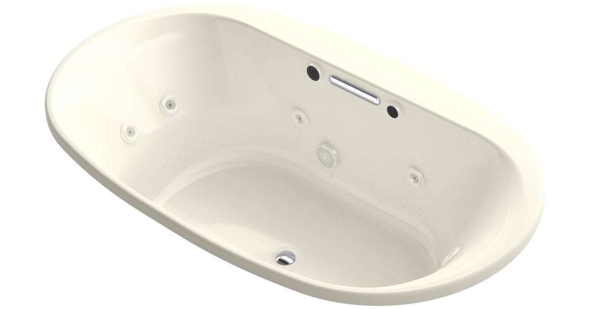 Kohler K-5718-XHGH-96 Underscore Oval 72" Drop In Acrylic Air ...