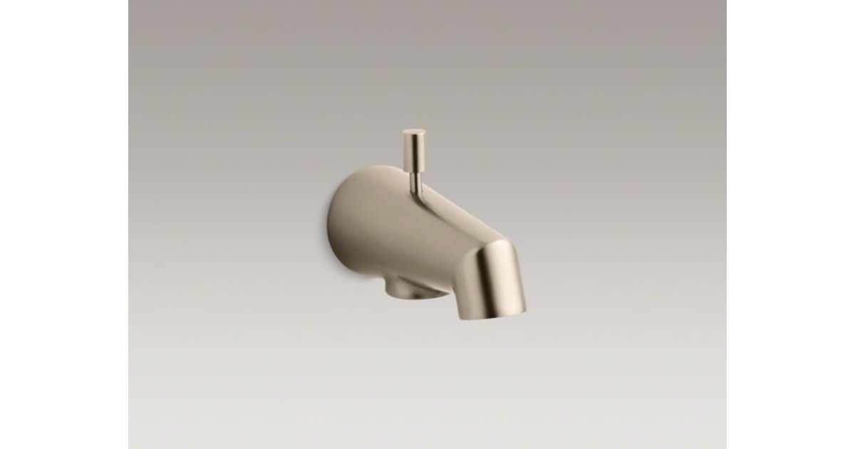 Kohler K-6856-BV Taboret Diverter Tub Spout with Rod-Shaped Knob ...