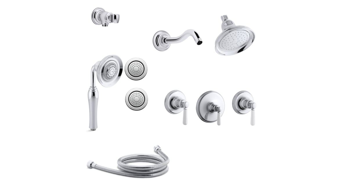 Kohler K-BANCROFT-DMS15-4P-CP Bancroft Thermostatic Shower System with ...