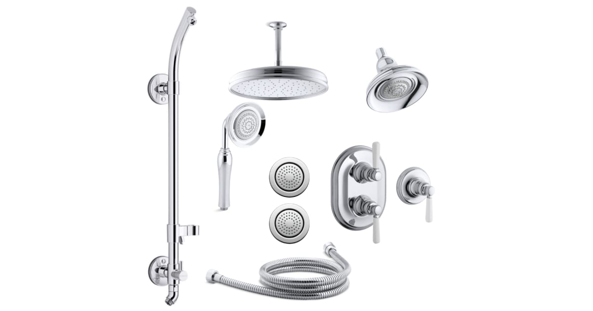 Kohler K-BANCROFT-DSMS28HR-4PE-CP Bancroft Thermostatic HydroRail Eco ...