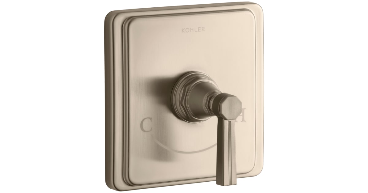 Kohler K-T13173-4B-BV Pinstripe™ Single Metal Lever Handle Thermostatic ...